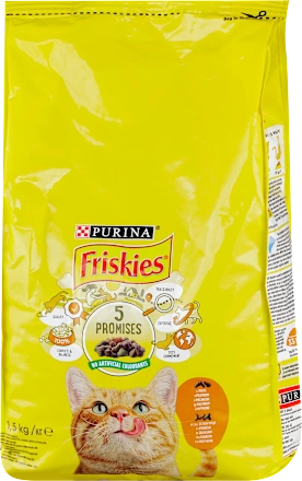 PURINA Friskies
Granule za mačke, piletina, 1,5 kg
Kompletna hrana za životinje