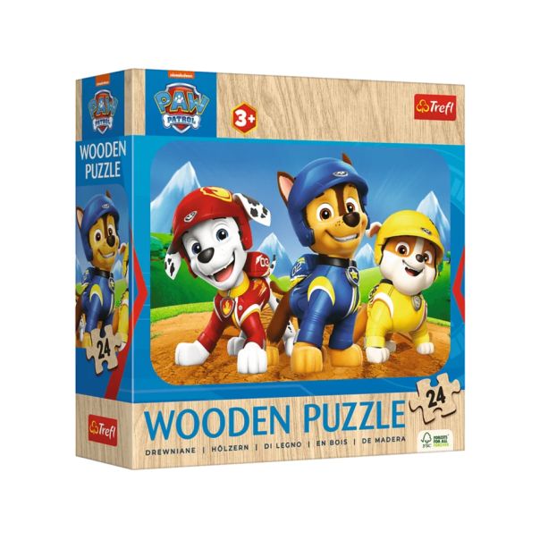 Drvena puzzla 24 dela paw patrol