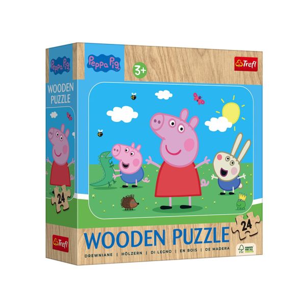Drvena puzzla 24 dela peppa pig