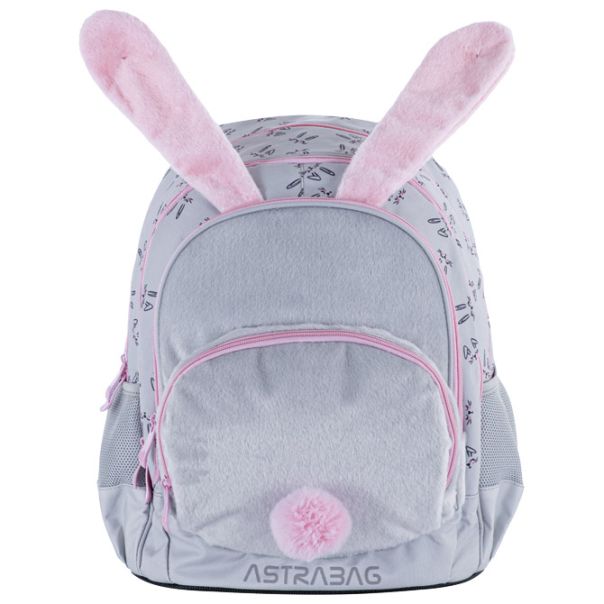 ASTRABAG Ranac đački anatomski 3zipa 1džep AB340 Honeybunny 502023076 sivo-roze