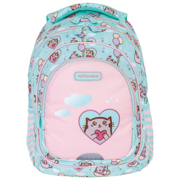 ASTRABAG Ranac đački anatomski 3zipa AB330 Kitty's World 502024001 svetlo roze