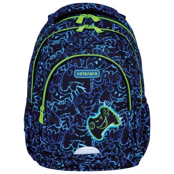ASTRABAG Ranac đački anatomski 3zipa AB330 Gaming 502024016 plavo-zeleni
