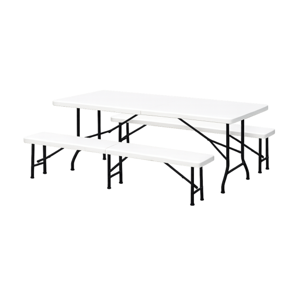 ePRO sklopivi baštenski SET sto 180cm + 2 klupe, metal-plastika