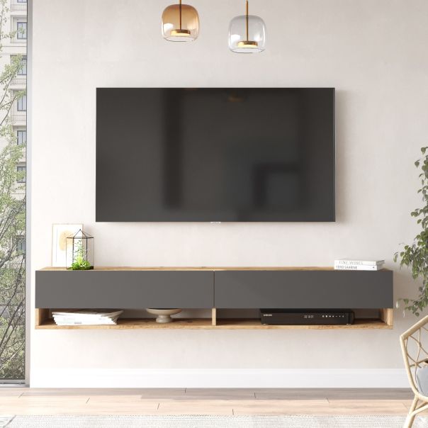 HANAH HOME TV komoda Fr9-Aa, siva/braon