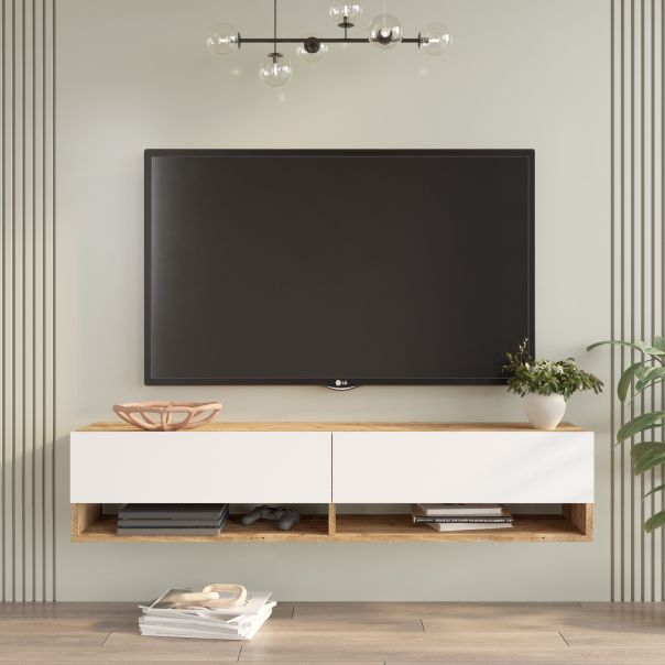 HANAH HOME TV komoda Fr11-Aw, bela/svetlobraon