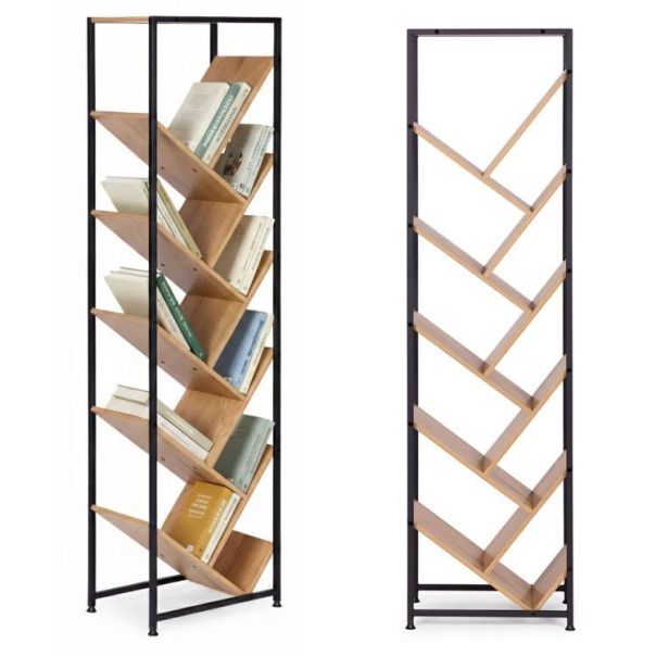 MODERNHOME Geometrijska polica za knjige, loft stil –