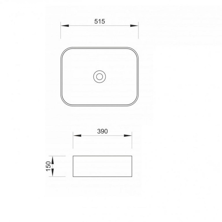 LAVABO 505X380X150 MINOTTI NADGRADNI