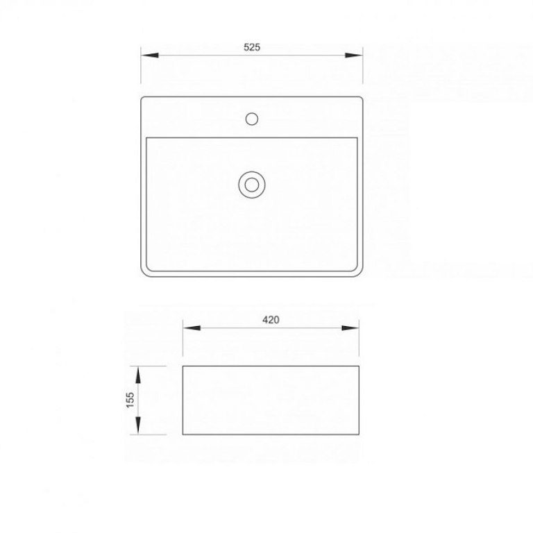 LAVABO 525X420X155 MINOTTI