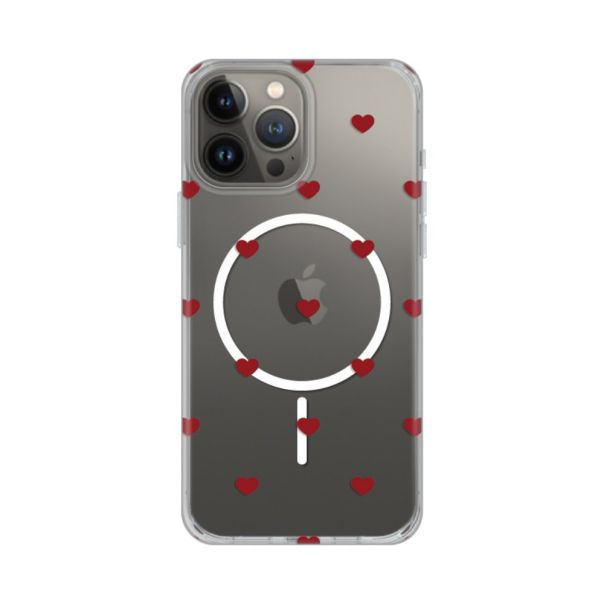 Maska za iPhone 13 Pro Max 6.7 Red Hearts Print Magsafe