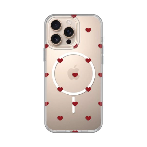 Maska za iPhone 16 Pro Max 6.9 Red Hearts Print Magsafe