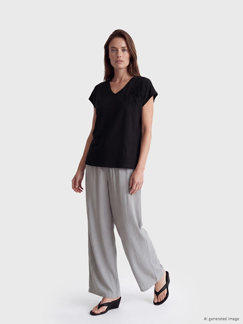 LCW Grace Bluza Sa V Izrezom Sa Vezom