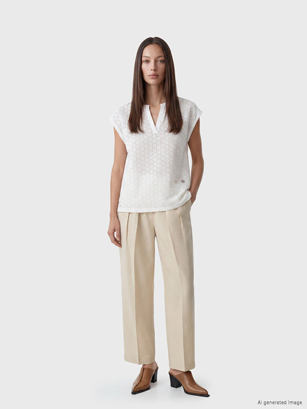 LCW EVERYDAY Bluza Sa V Izrezom Sa Vezom
