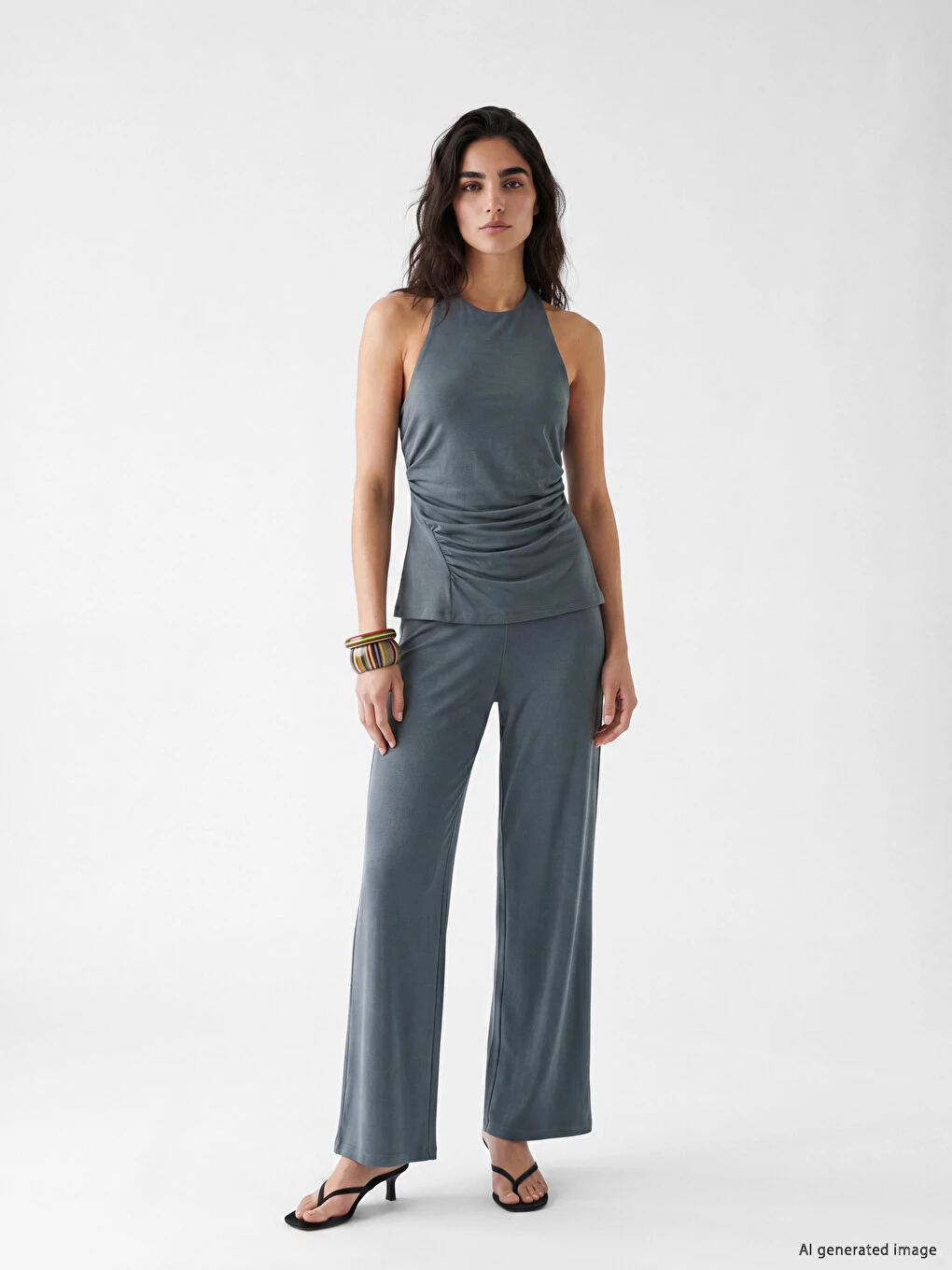 LCW Vision Bluza Sa Halter Kragnom I Naborima