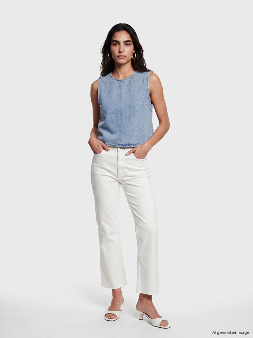 LCW Vision Teksas Bluza Sa Okruglim Izrezom