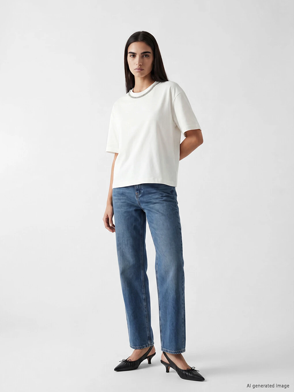 LCW Vision Bluza Sa Okruglim Izrezom Ukrašena Cirkonima
