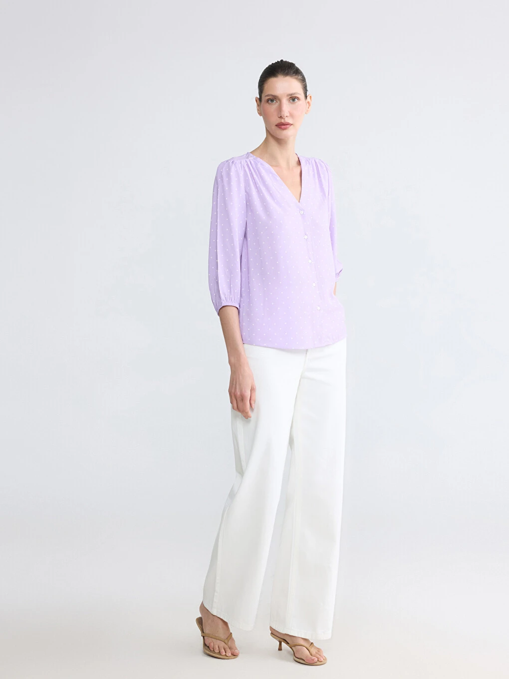 LCW STUDIO Bluza Sa V Izrezom Na Tufnice