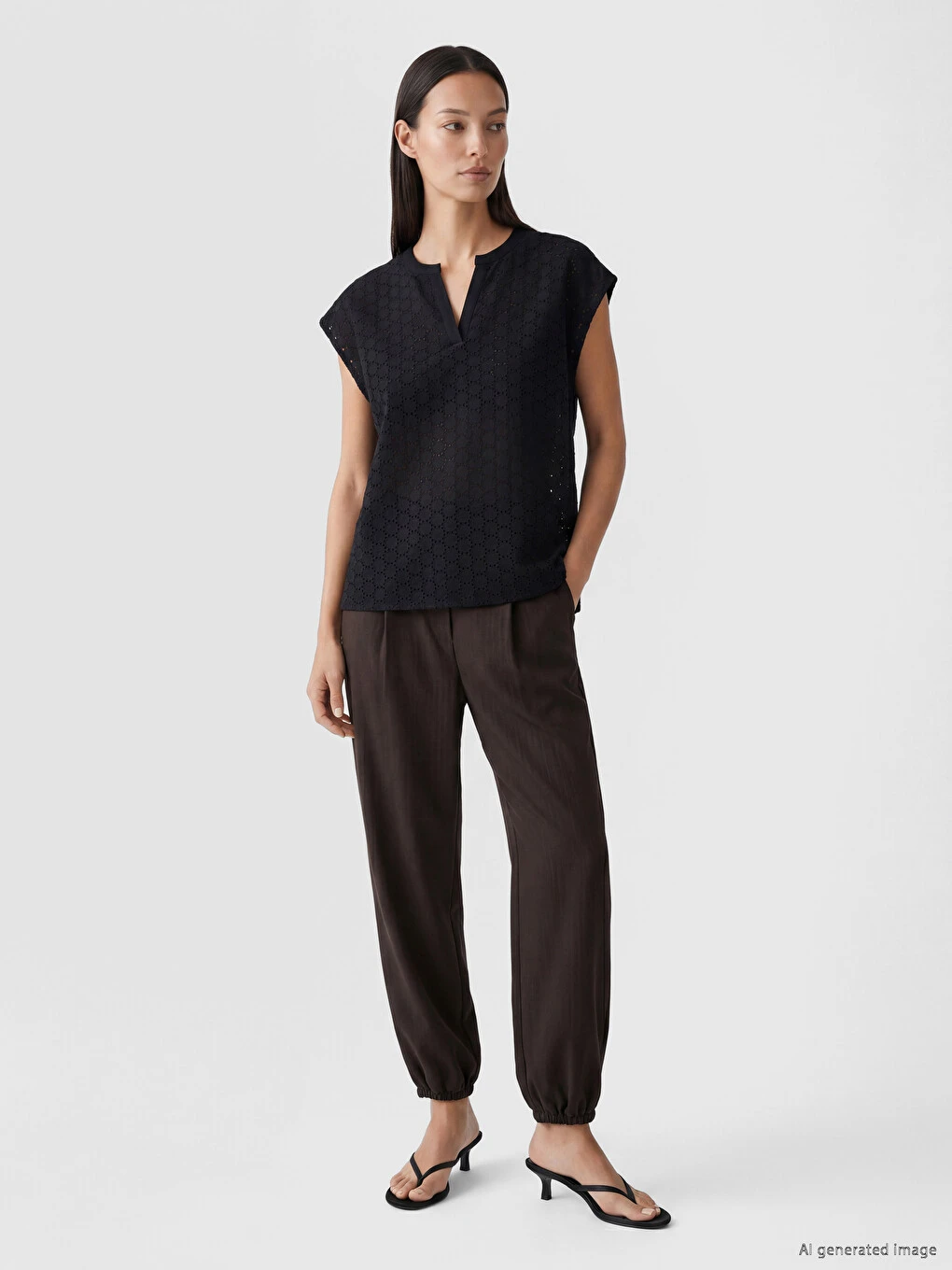 LCW EVERYDAY Bluza Sa V Izrezom Sa Vezom