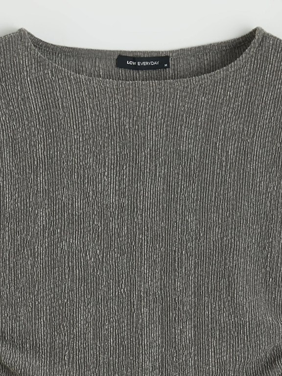 LCW EVERYDAY Bluza Sa Okruglim Izrezom I Naborima Sa Teksturom