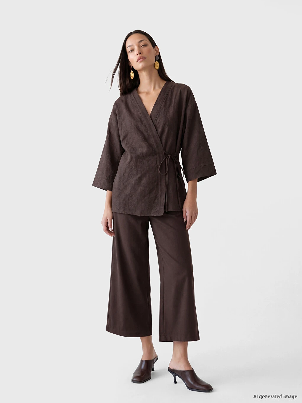 LCW EVERYDAY Ženski Kimono Sa Dvorednim Kopčanjem I Prevelikim Krojem