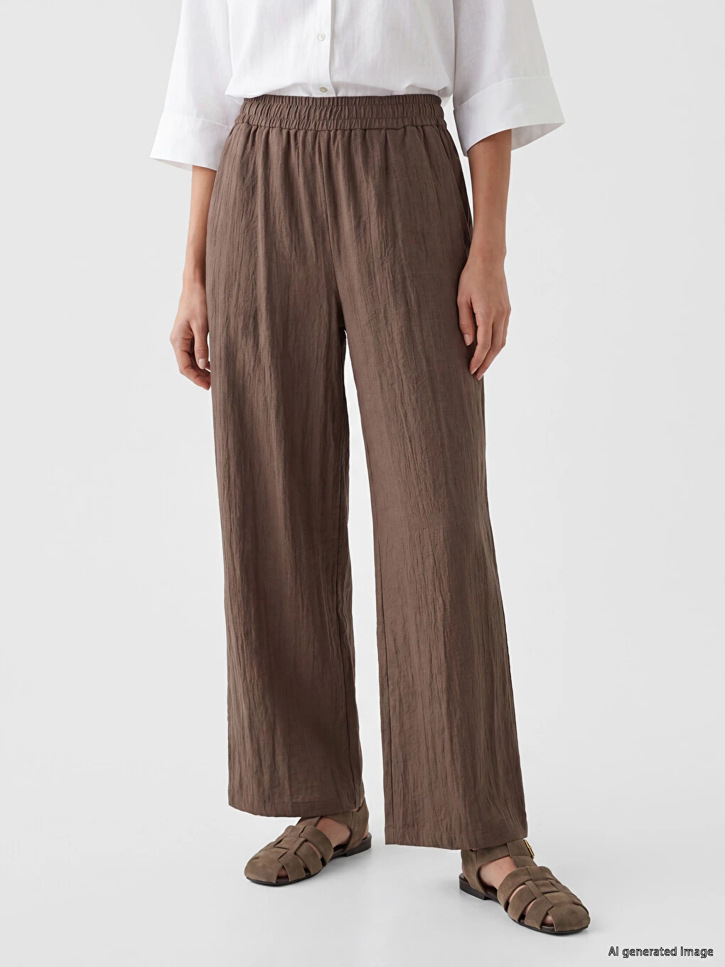 LCWAIKIKI Classic Ženske Pantalone Sa Elastičnim Strukom I Teksturom
