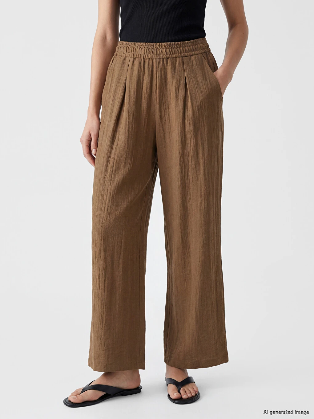 LCWAIKIKI Classic Ženske Pantalone Sa Elastičnim Strukom I Teksturom