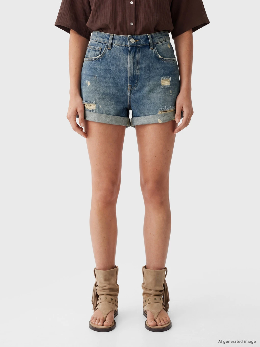 LCW Jeans Iscepani Detaljni Ženski Teksas Šorts