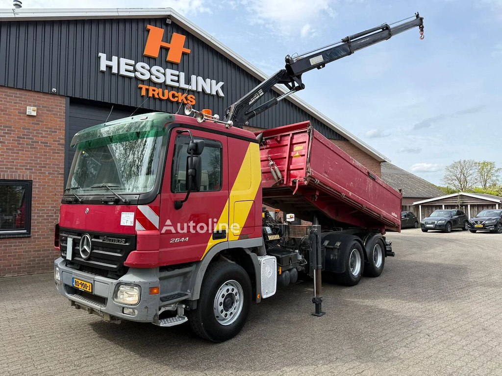 Mercedes-Benz 2644 L 6X4 3 Zijden kipper + MKG Kraan/Crane kiper