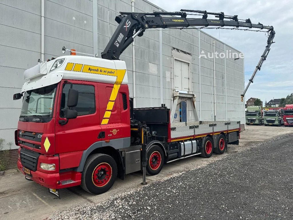 DAF CF 85.460 8X2 HIAB 477E-7 + JIB 75X + REMOTE CONTROL kamion s ravnom platformom