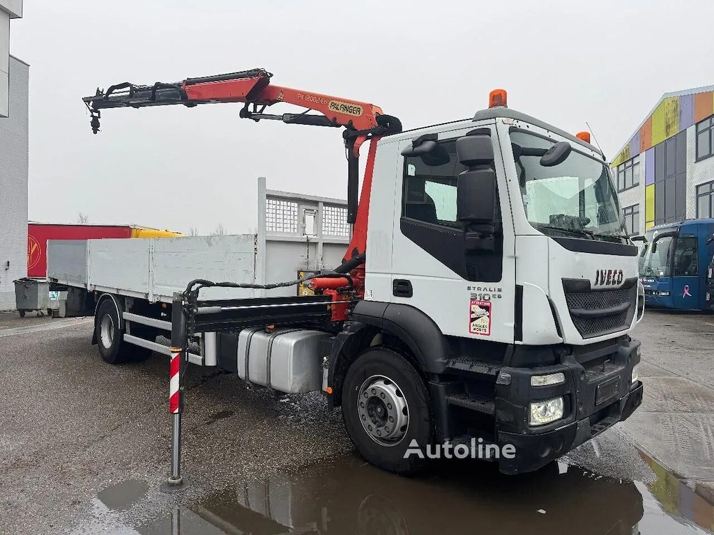 IVECO Stralis 310 EURO 6 PALFINGER PK12002 + REMOTE CONTROL FULL STEEL kamion s ravnom platformom