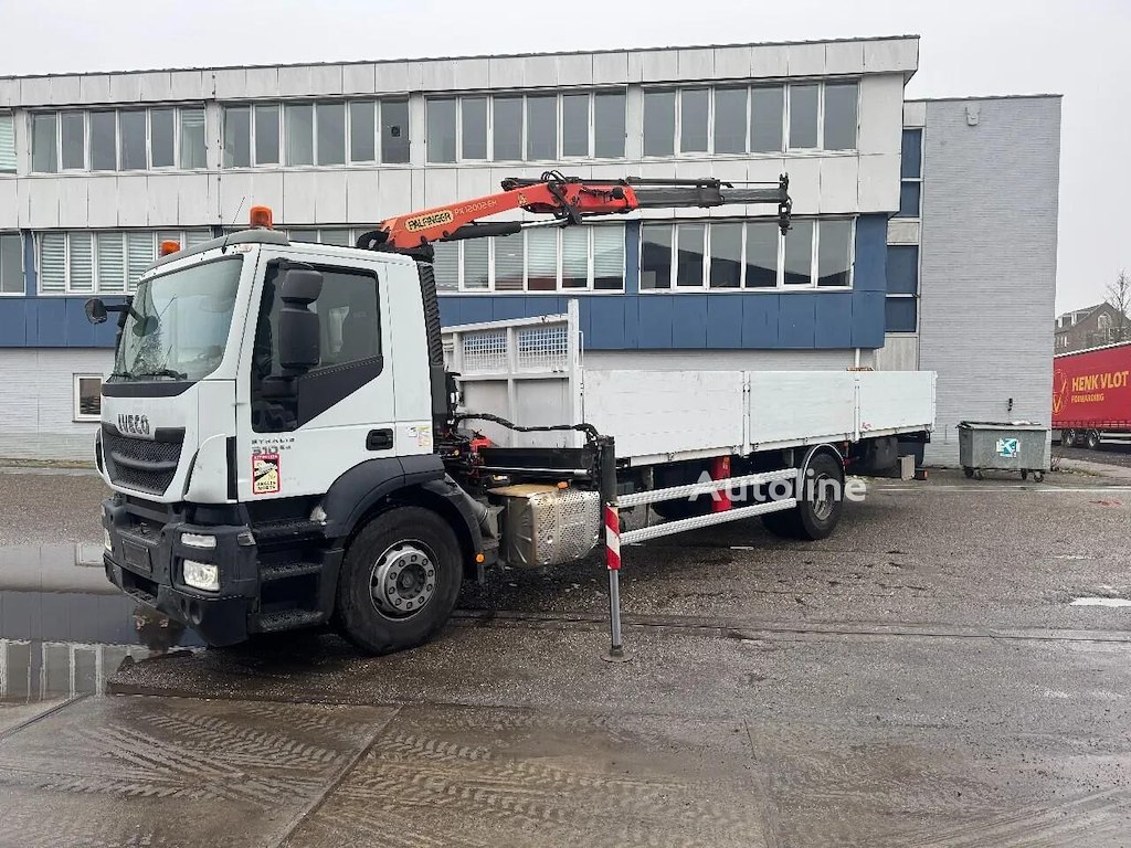IVECO Stralis 310 EURO 6 PALFINGER PK12002 + REMOTE CONTROL FULL STEEL kamion s ravnom platformom