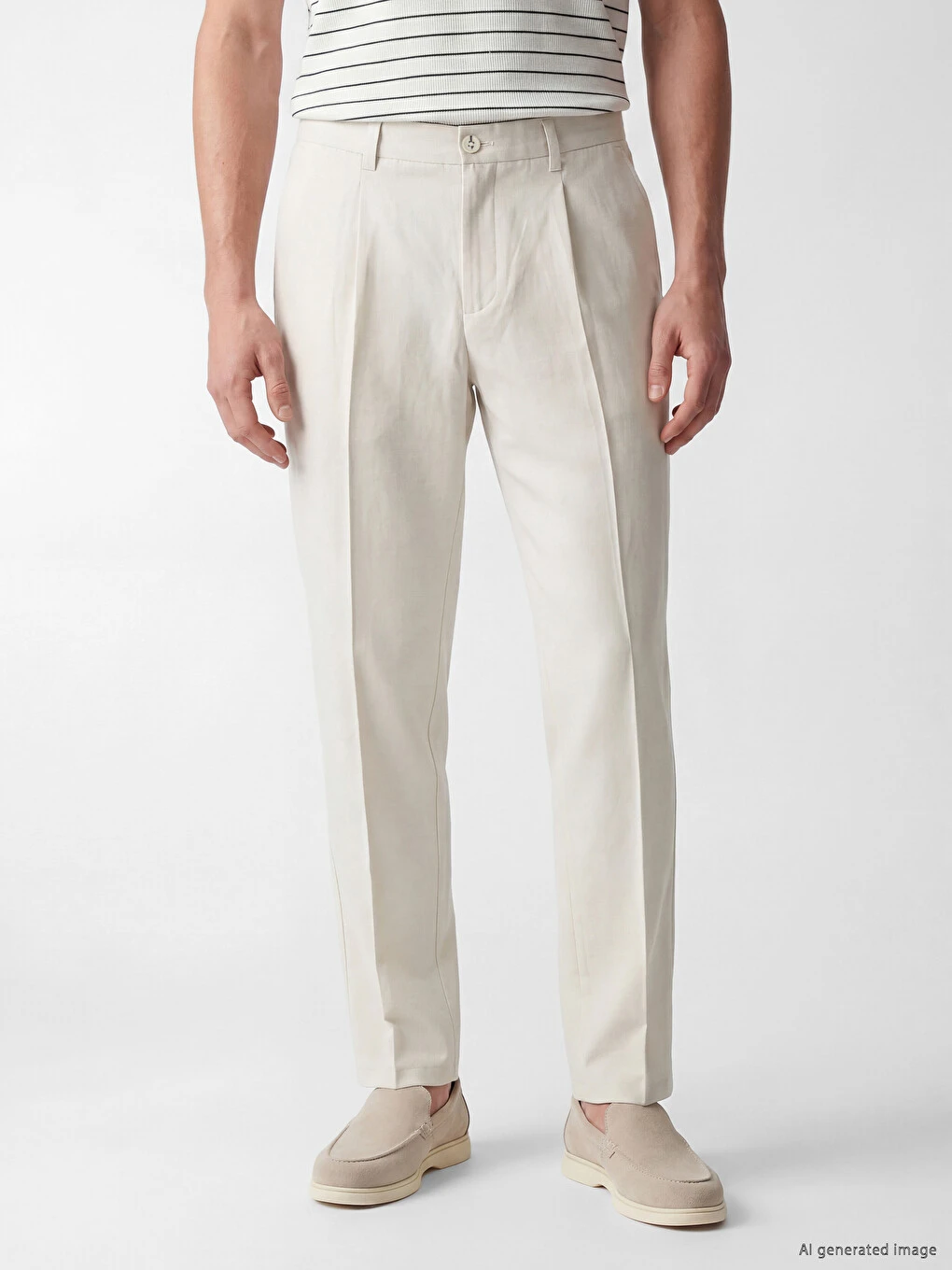 SOUTHBLUE Muške Regular Fit Plisirane Pantalone