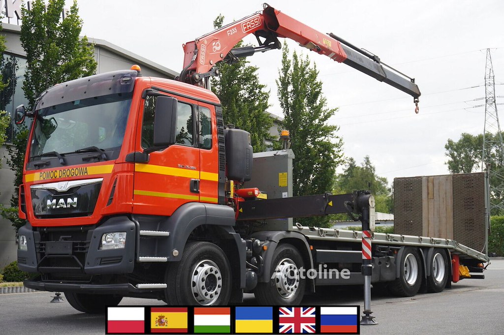 MAN TGS 35.360 E6 8×2 / FASSI F235A.2.22 crane / remote control šlep auto