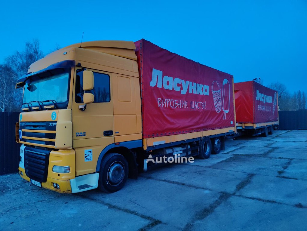 DAF XF 105.410 kamion s ceradom + prikolica sa ceradom