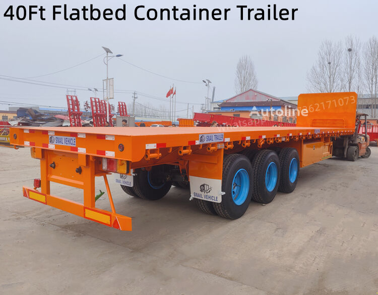 Snail 3 Axle 40Ft Flatbed Container Trailer for Sale in Jamaica poluprikolica platforma