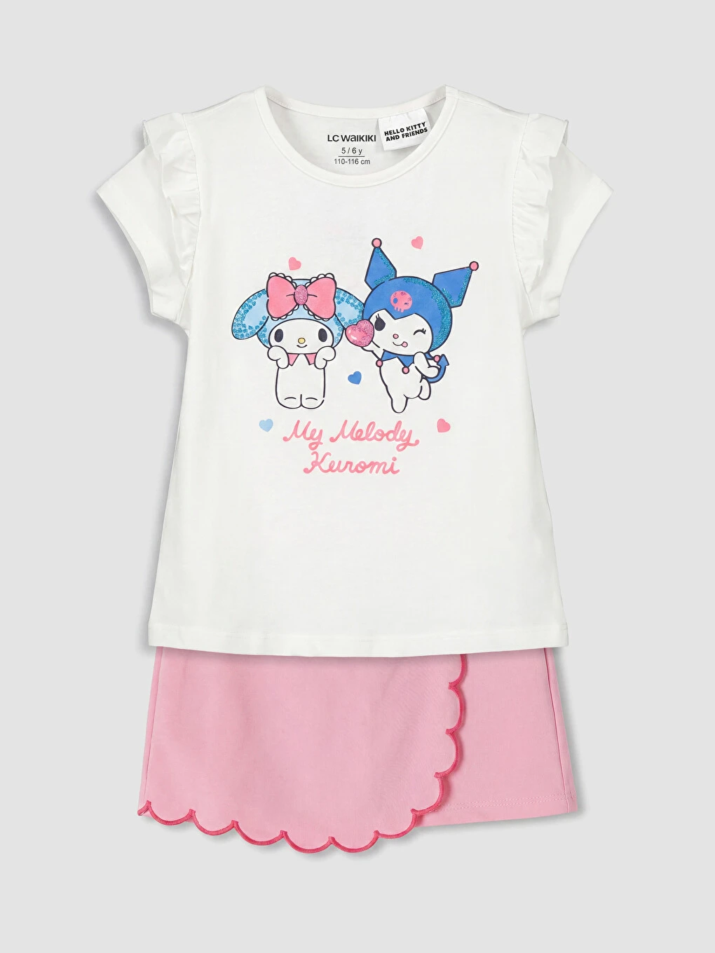 LCW Kids Hello Kitty I Kuromi Štampani Komplet Za Devojčice