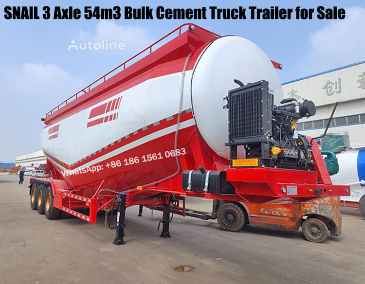Nova Snail 3 Axle 54m3 Bulk Cement Truck Trailer for Sale in Dominica cisterna za prevoz cementa