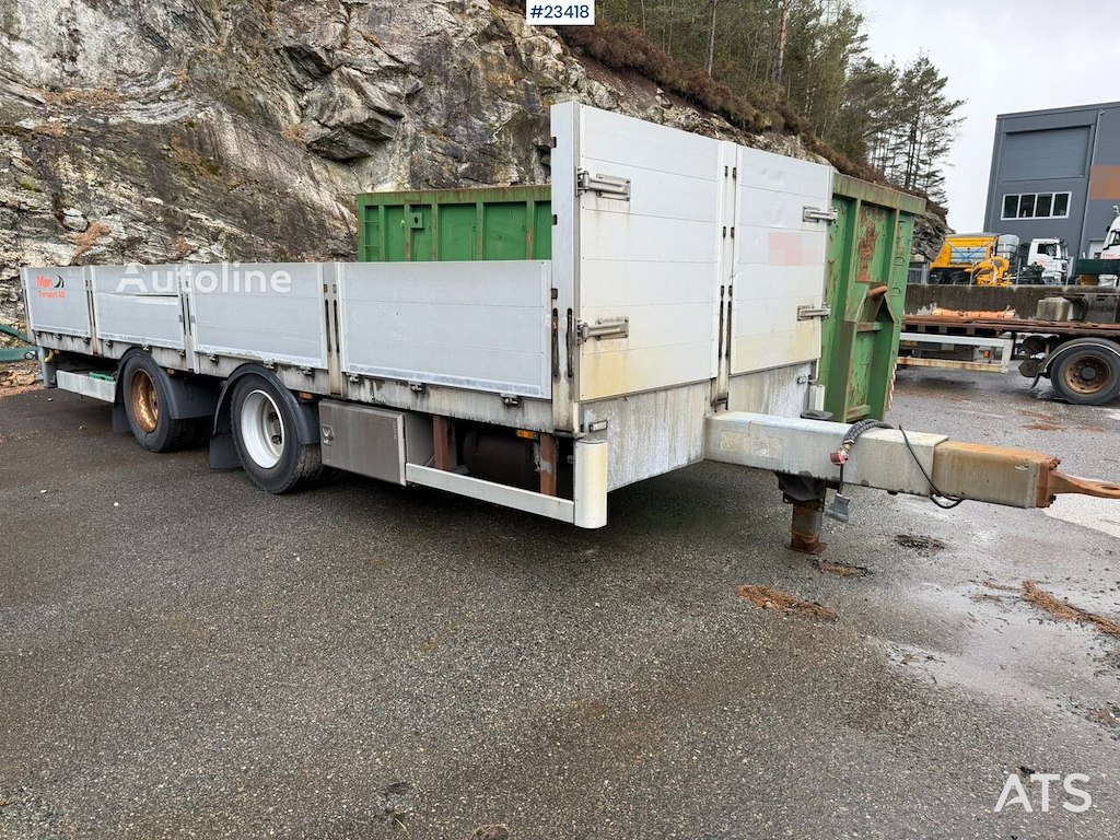 HFR 2 akslet galvanisert planhenger m/ nedfellbare sidelemmer prikolica sa ravnom platformom