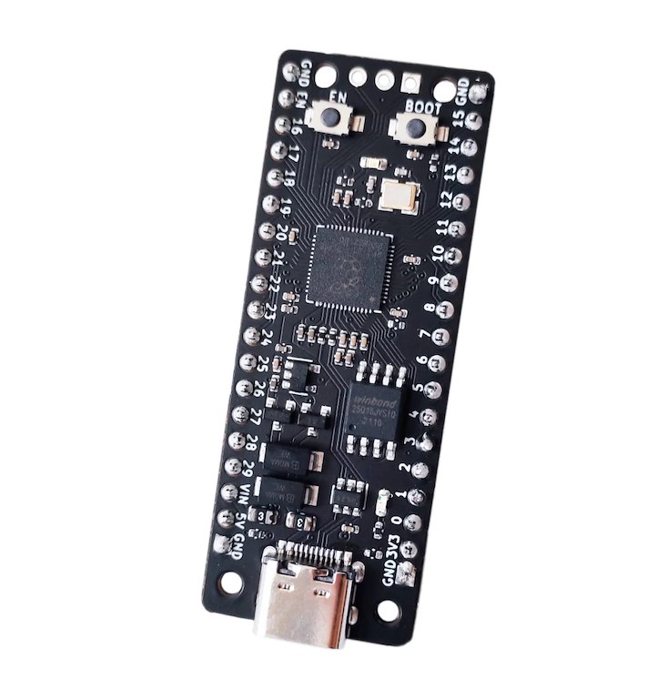 Raspberry Pi Pico RP2040 Razvojna Ploča – USB-C, 4MB/16MB Flash, Crna