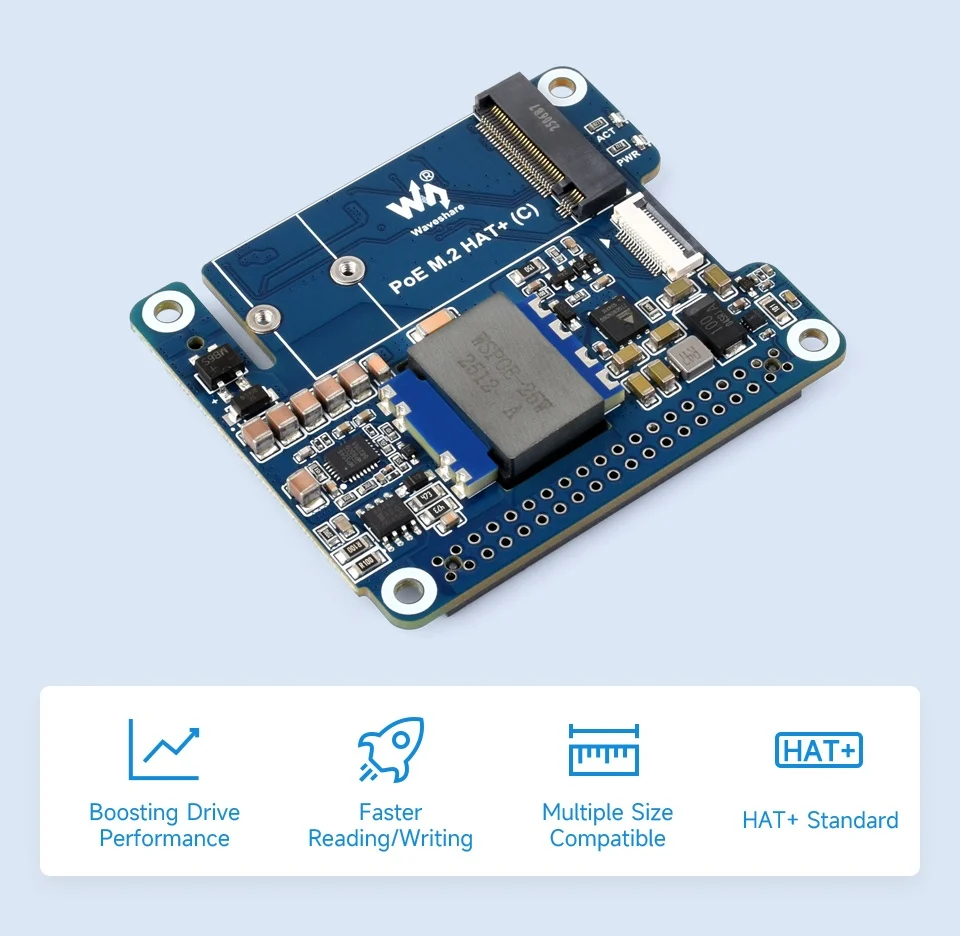 RaspberryPi 5 PCIe na M.2 adapter (C) sa PoE funkcijom