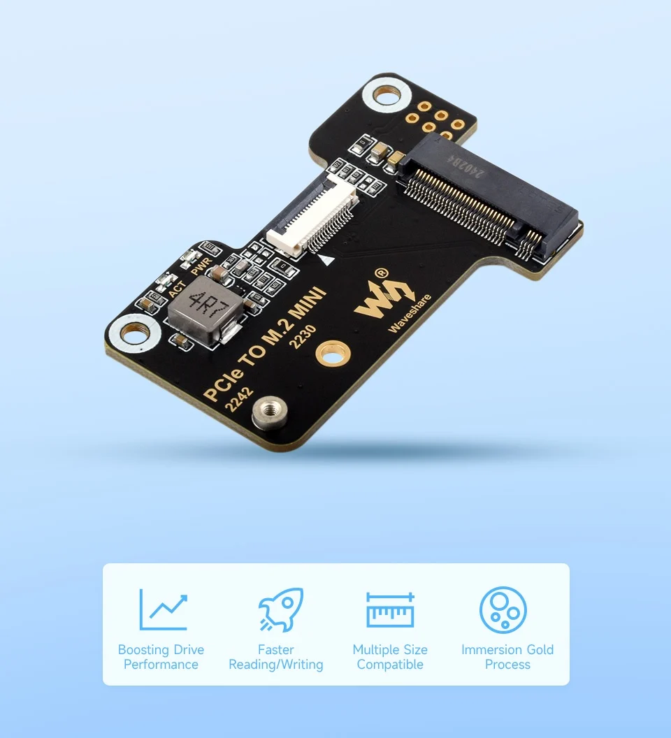 RaspberryPi 5 PCIe na M.2 adapter NVMe