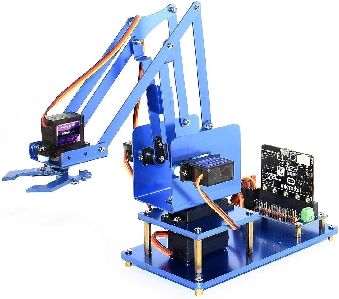 4-DOF Edukativna Metalna Robotska Ruka sa Servo Driverom - Kit za micro:bit
