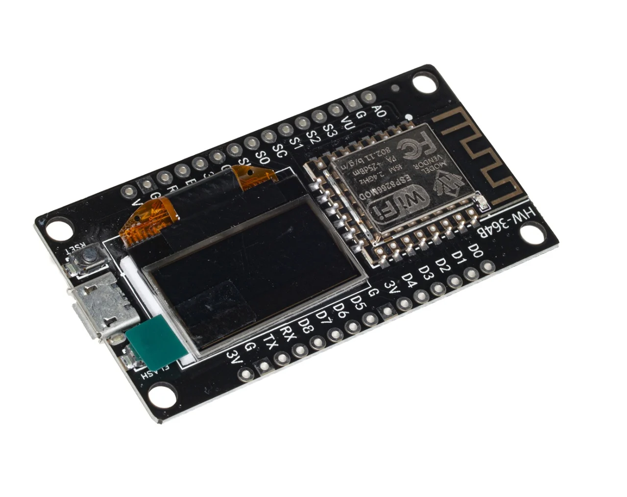 NodeMCU ESP8266 Razvojna Ploča sa Integrisanim 0.96" OLED Ekranom (SSD1306)