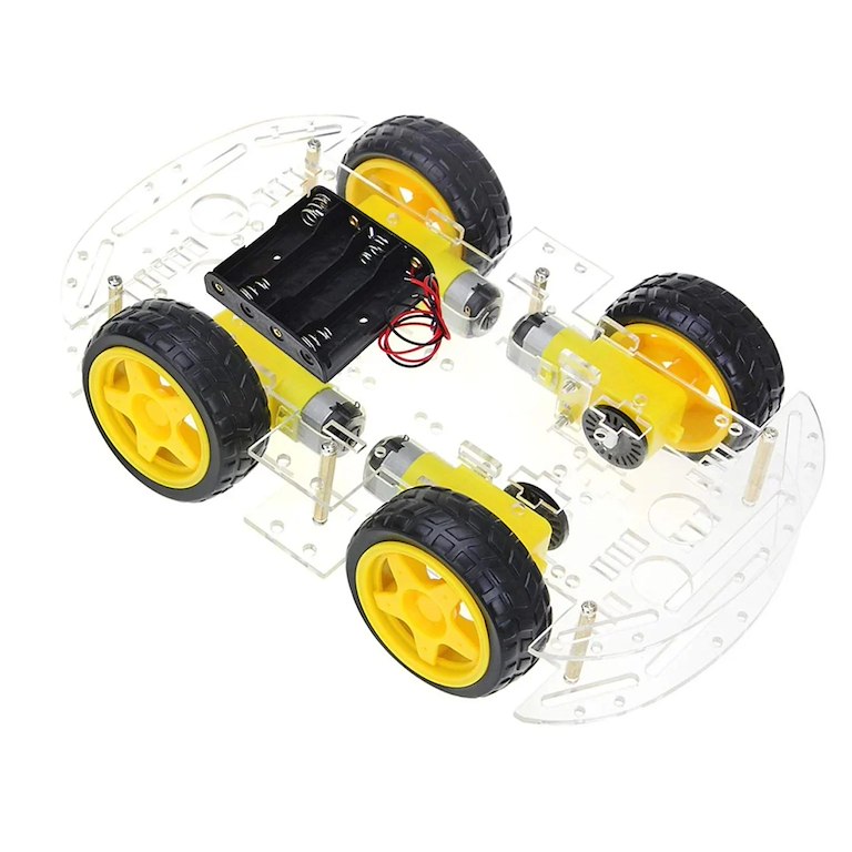 4WD Robot Car Kit Komplet - Šasija za Pametan Robot Automobil sa 4 DC Motora i Enkoderima za Arduino