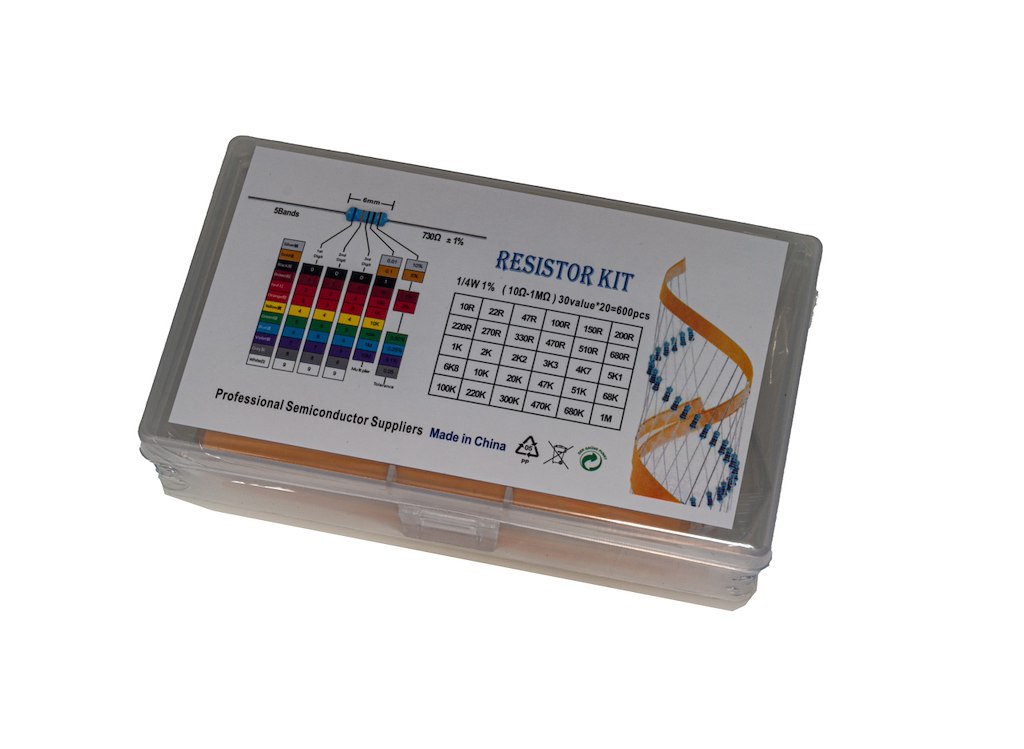 Set Metalfilm Otpornika 1/4W 1% - 600 komada (30 vrednosti)