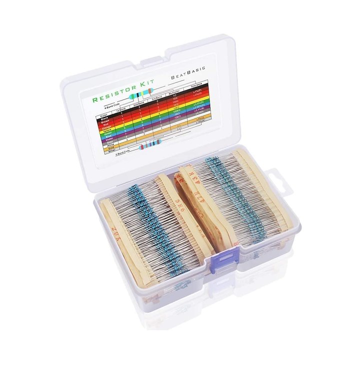 Set metaloslojnih otpornika 1/8W – 2600 komada (130 vrednosti)