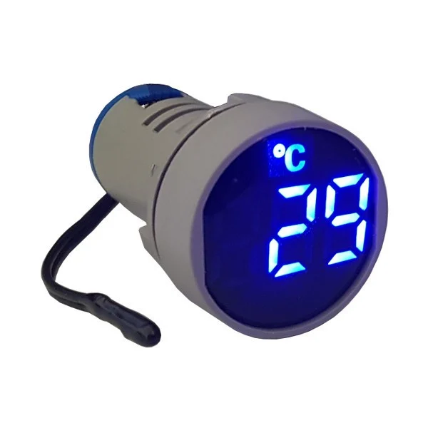 LED termometar AD22-22TM plavi