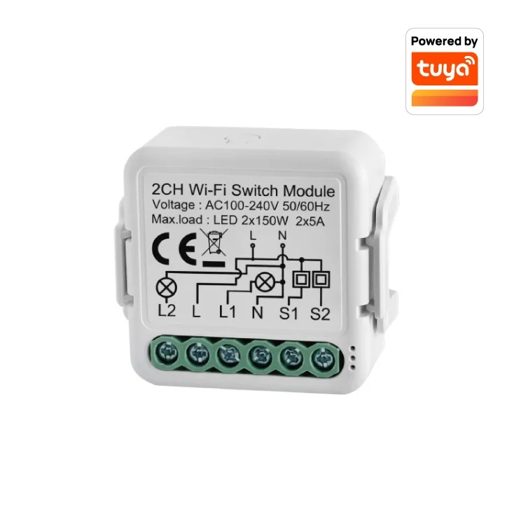 WiFi smart modul prekidač 2CH 2x5A (za ugradnju u doznu)