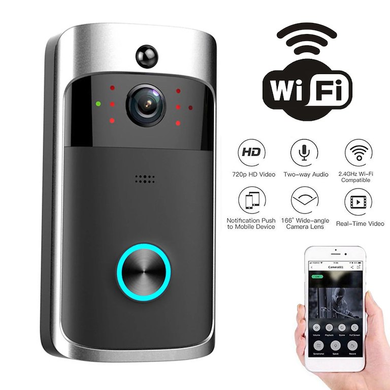 Smart WiFi Video Zvono sa Kamerom - Bežični Interfon HD 720p