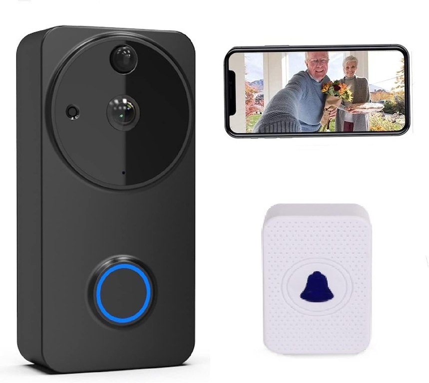 Tuya Smart WiFi Video Zvono 1080P Full HD-Bežična Kamera sa Noćnim Modom i PIR Senzorom