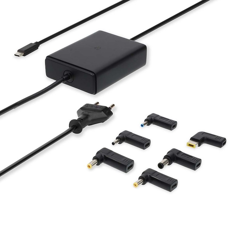 Univerzalni punjač za laptop 65W USB-C GaN (sa adapterima)
